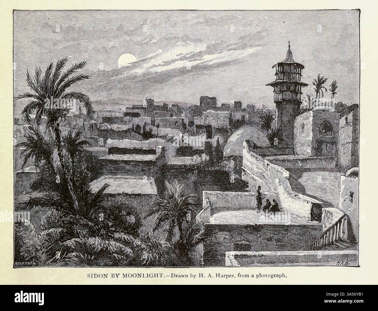 SIDON BY MOONLIGHT.— Drawn by H. A. Harper, from Part III Semites and ...
