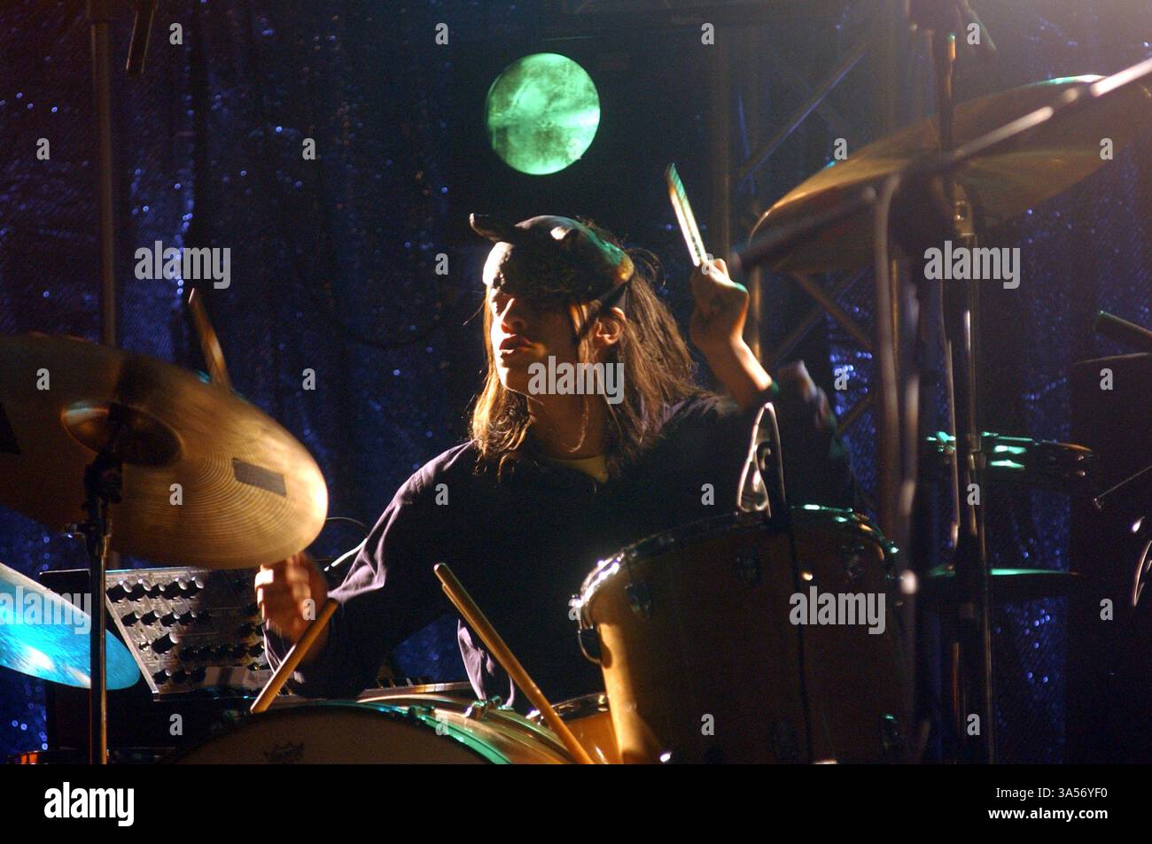Ferrara Italy 01/02/2002 :Luca Ferrari, drummer of the Italian rock ...