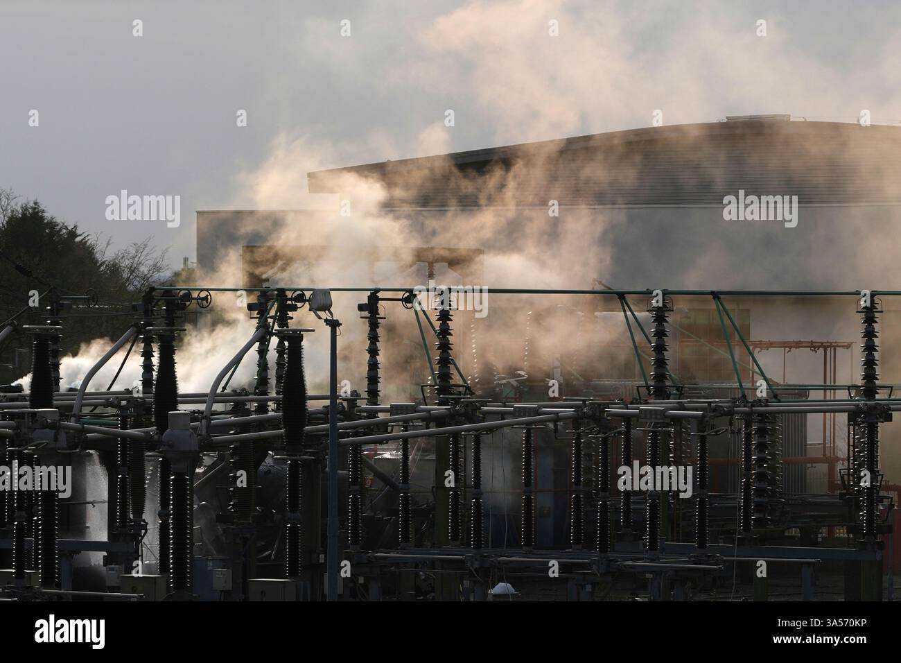 Smoke rises from the North Hyde electrical substation, which caught ...