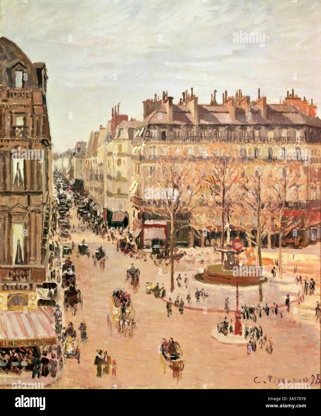 Rue Saint-Honore, Sun Effect, Afternoon, 1898 (Painting), by Pissarro ...
