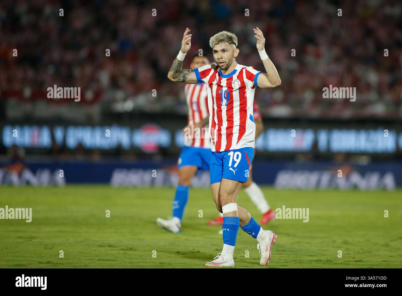 ASUNCION, PARAGUAY, 20 MARCH 2025 - Julio Enciso of Paraguay reacts ...