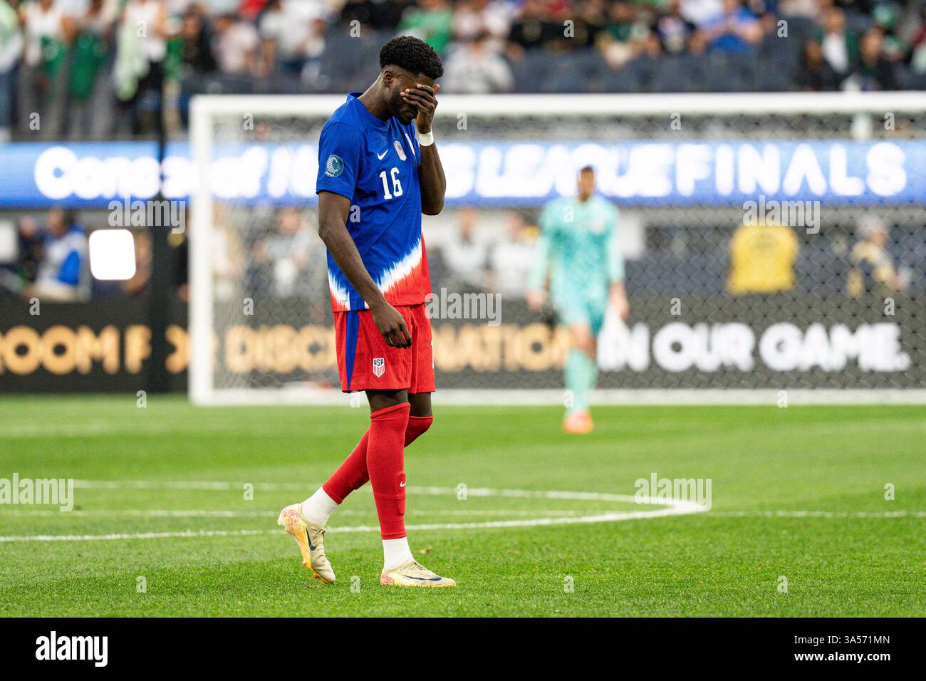 United States forward Patrick Agyemang (16) reacts during a Concacaf ...
