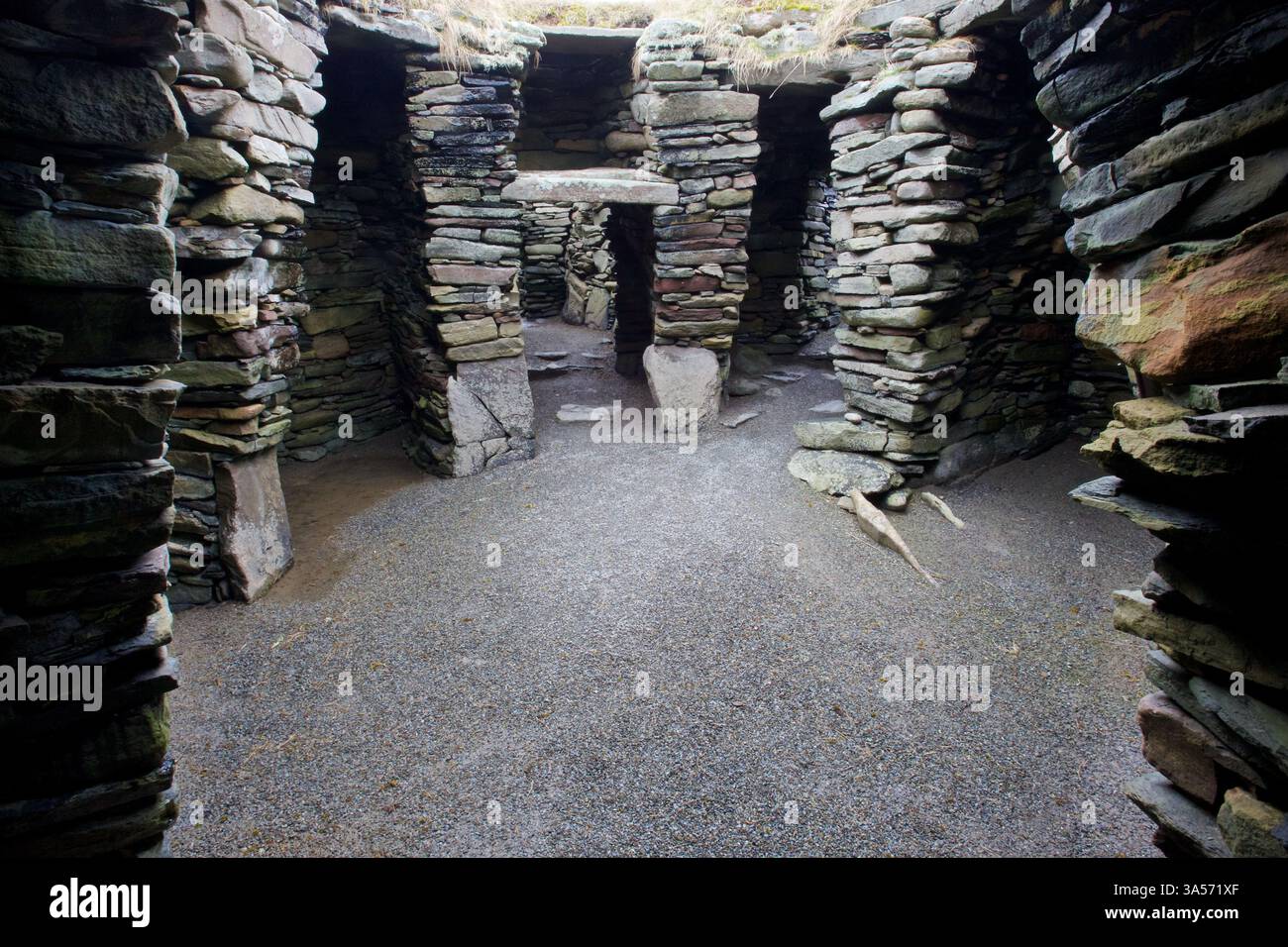 The interior of the Jarlshof, Iron age, Wheelhouse, Shetland Isles ...