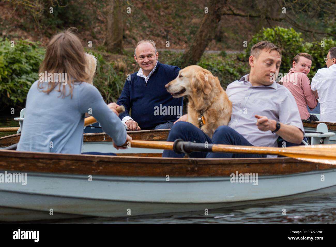 Knaresborough, UK. 21 MAR, 2025. Liberal Democrat MPs, led by Ed Davey ...