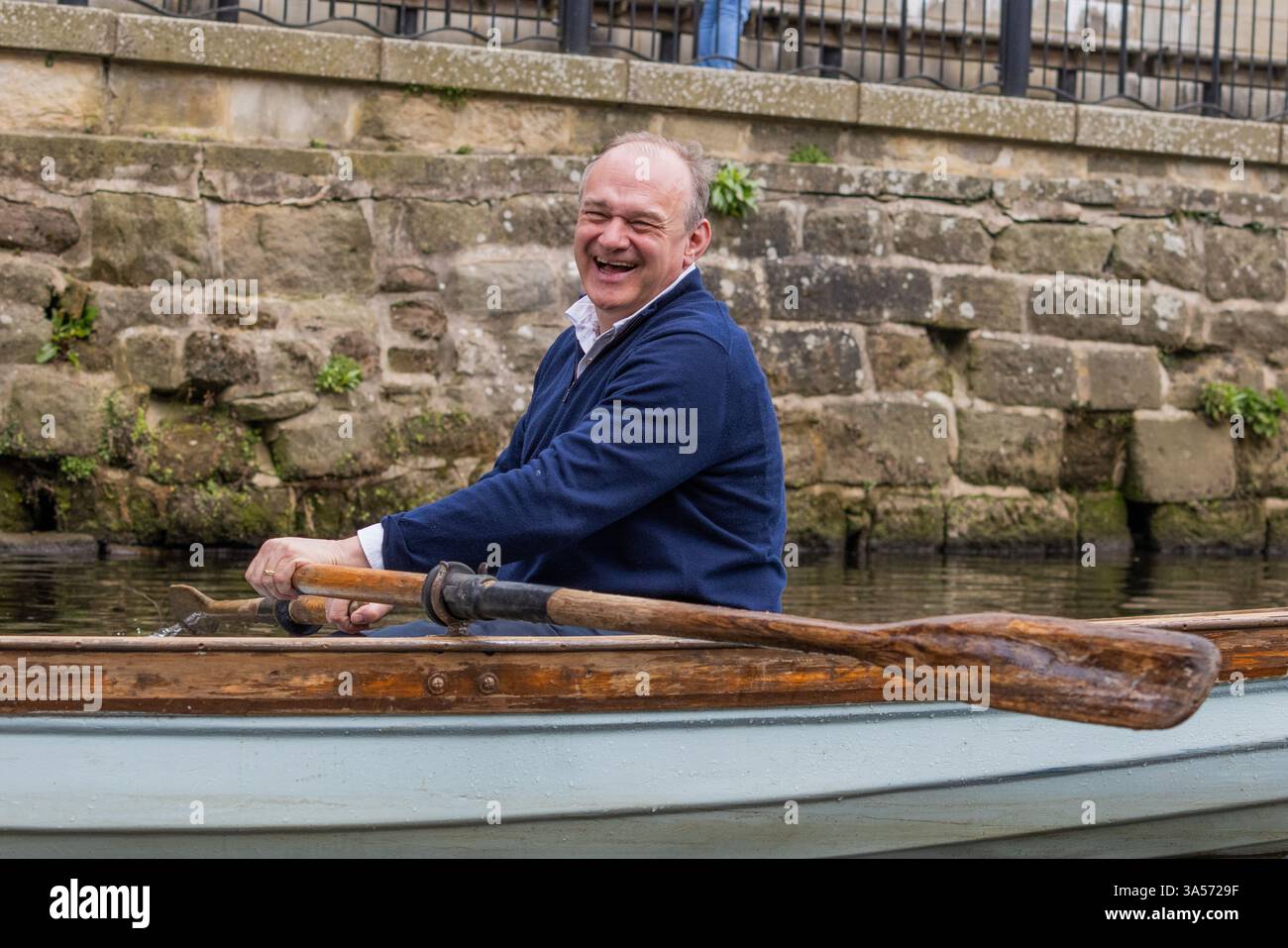 Knaresborough, UK. 21 MAR, 2025. Party leader Ed Davey smiles to the ...