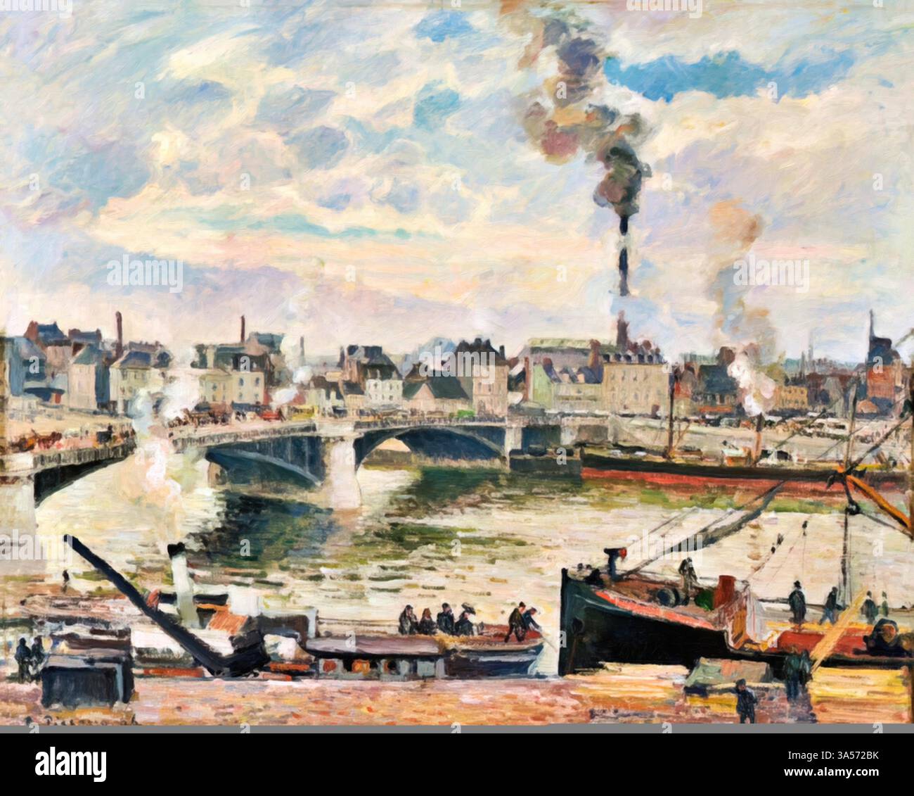 The great bridge of Rouen, 1896 (Painting), by Pissarro, Camille (1830 ...