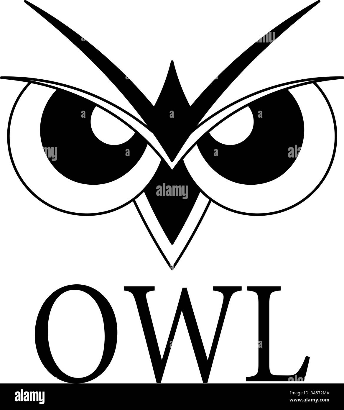 A modern and minimalist owl logo featuring geometric line art with ...