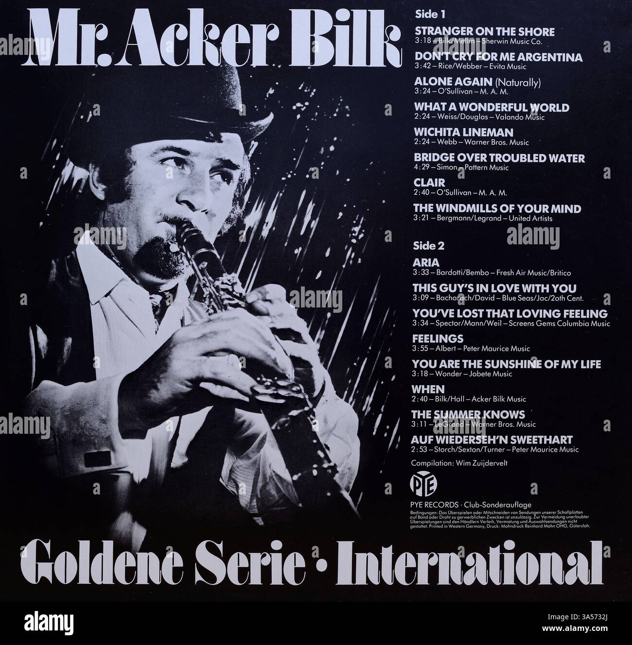 Vintage vinyl record cover, Mr. Acker Bilk, Golden Serie International ...
