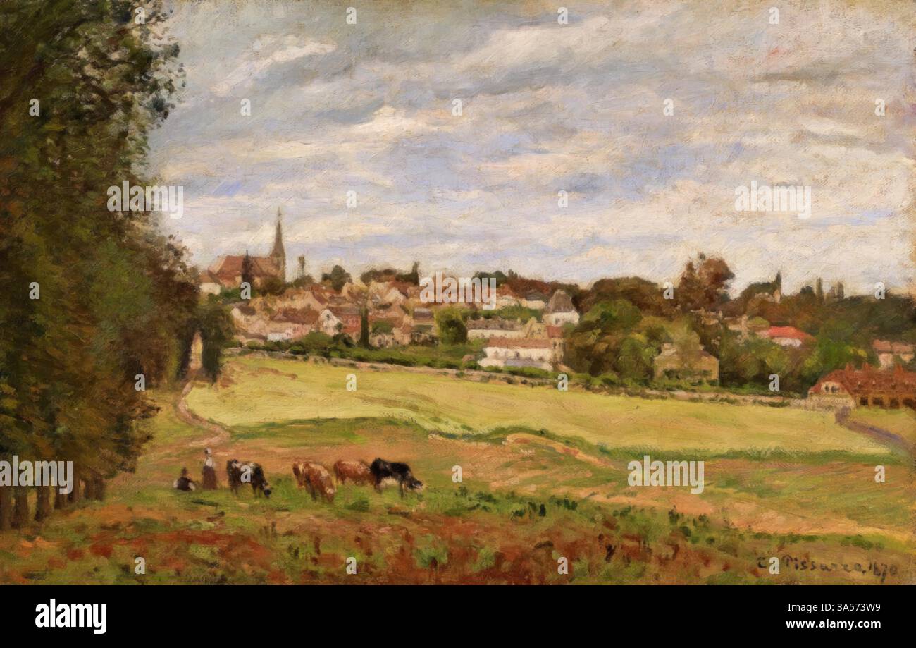 View of the Village of Marly-le-Roi 1870 (Painting), by Pissarro ...