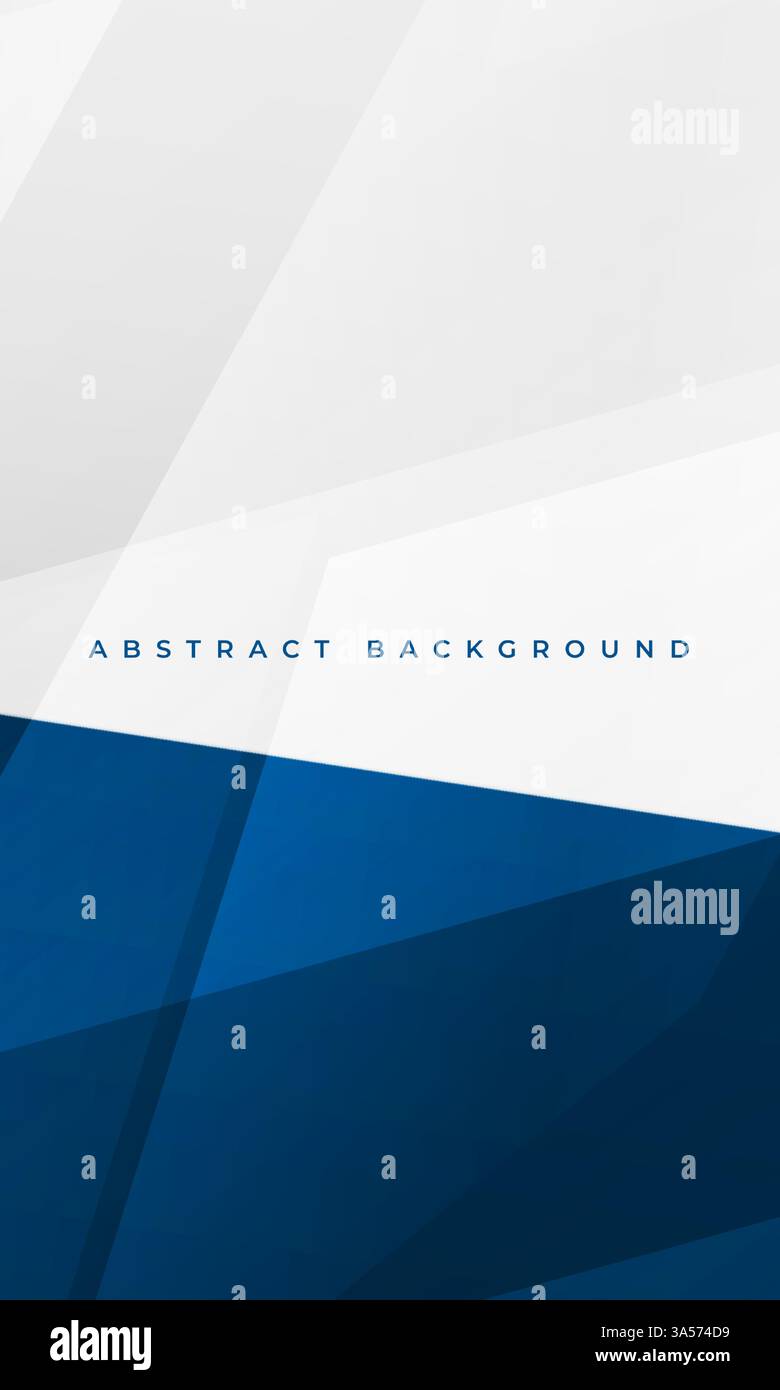 White and blue modern abstract vertical cover background with geometric ...