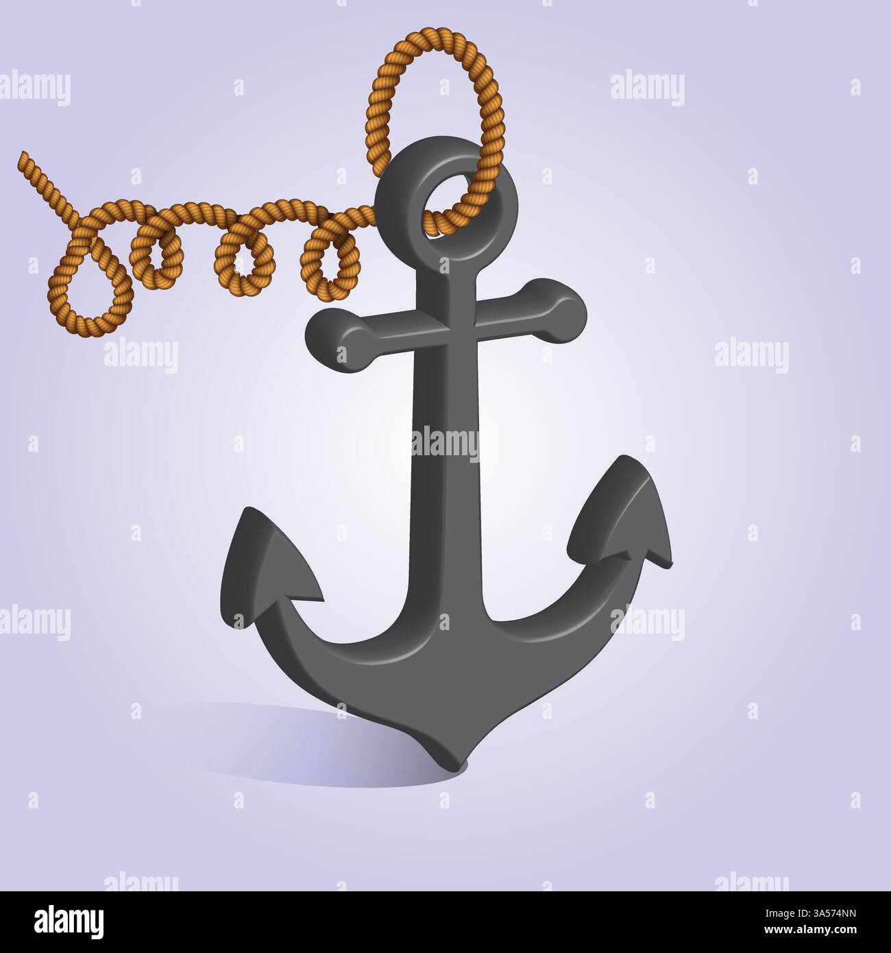 Nautical Anchor with Rope Stock Vector Image & Art - Alamy
