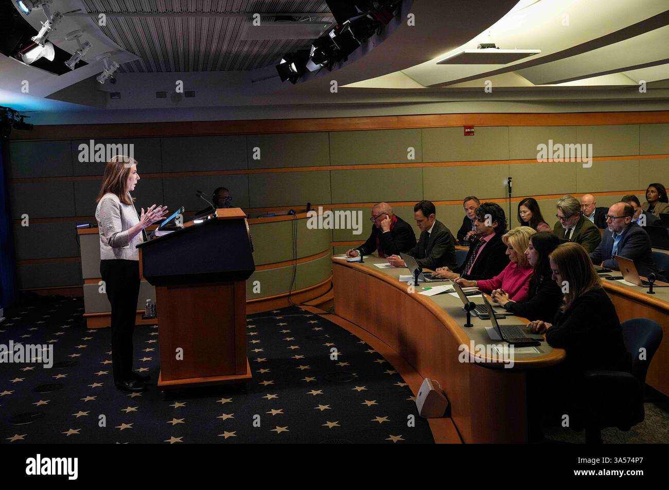 Department Spokesperson Tammy Bruce holds the Daily Press Briefing at ...