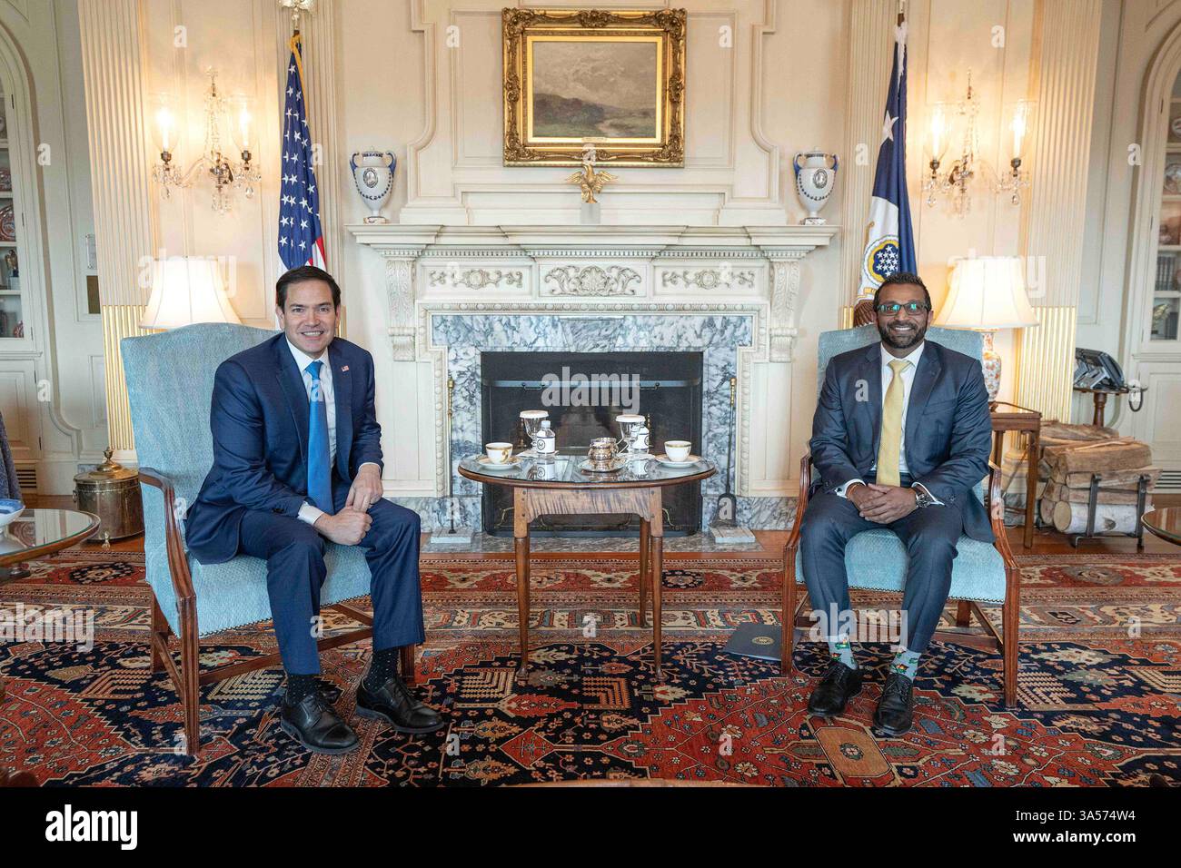 Secretary Marco Rubio meets with FBI Director Kash Patel at the State ...