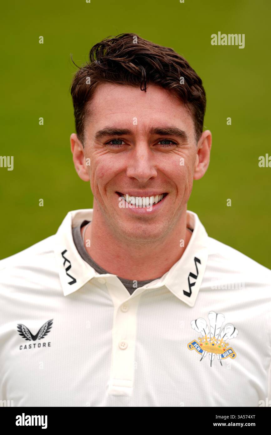 Surrey’s Dan Lawrence during a media day at the Kia Oval, London ...