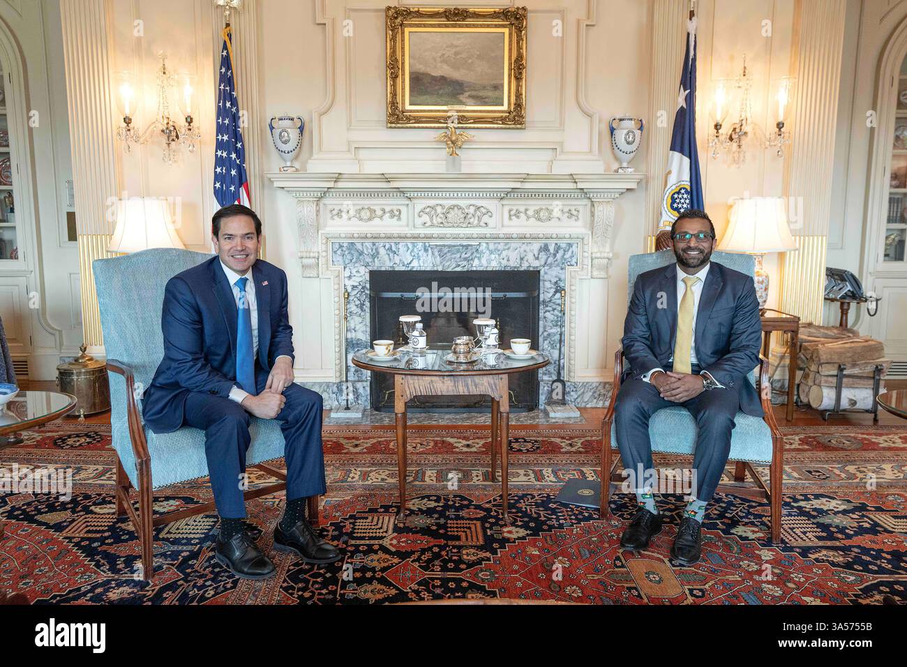 Secretary Marco Rubio meets with FBI Director Kash Patel at the State ...