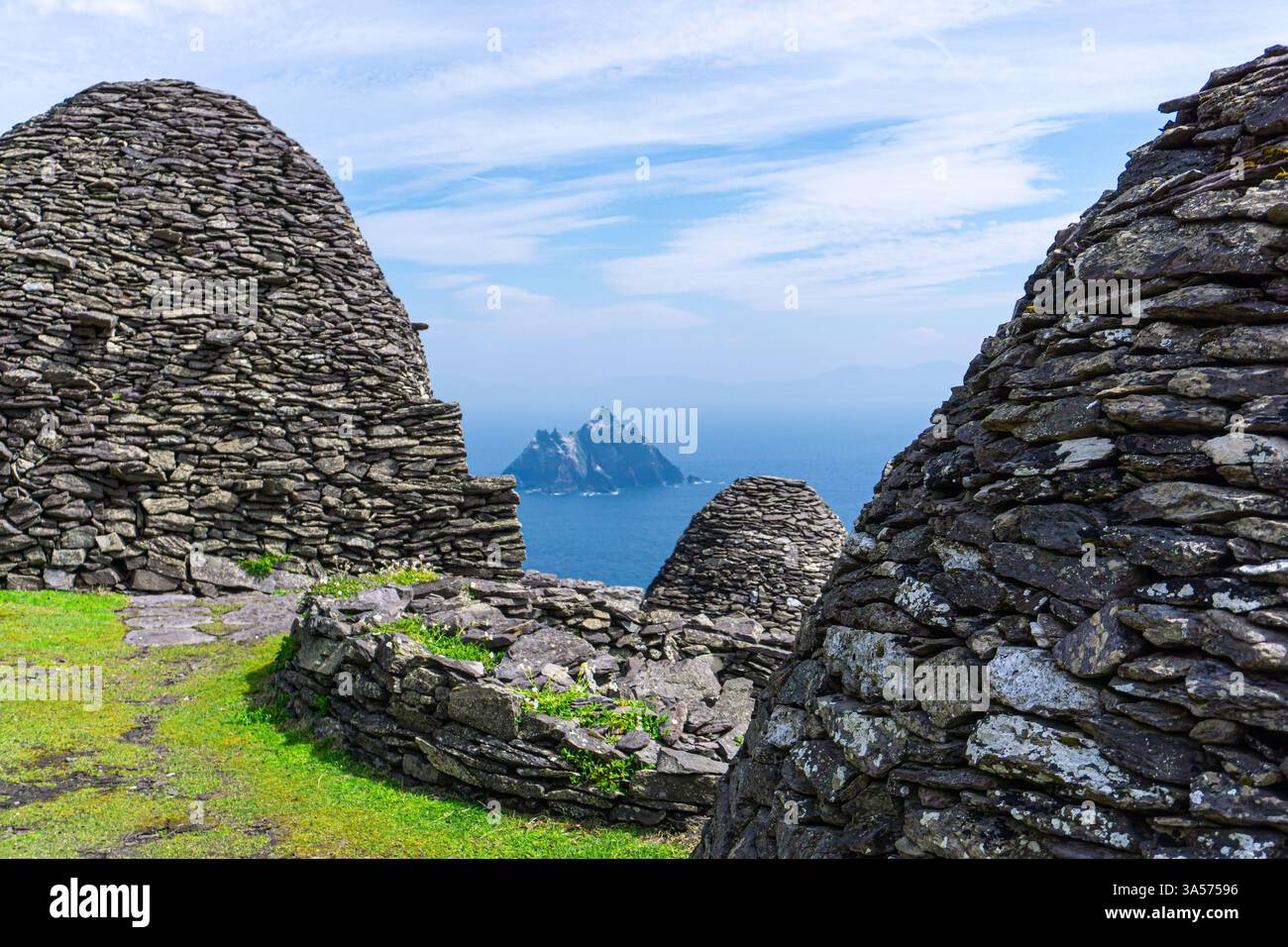 Skellig Michael Monastic Settlement on a Bright Sunny Day in County ...