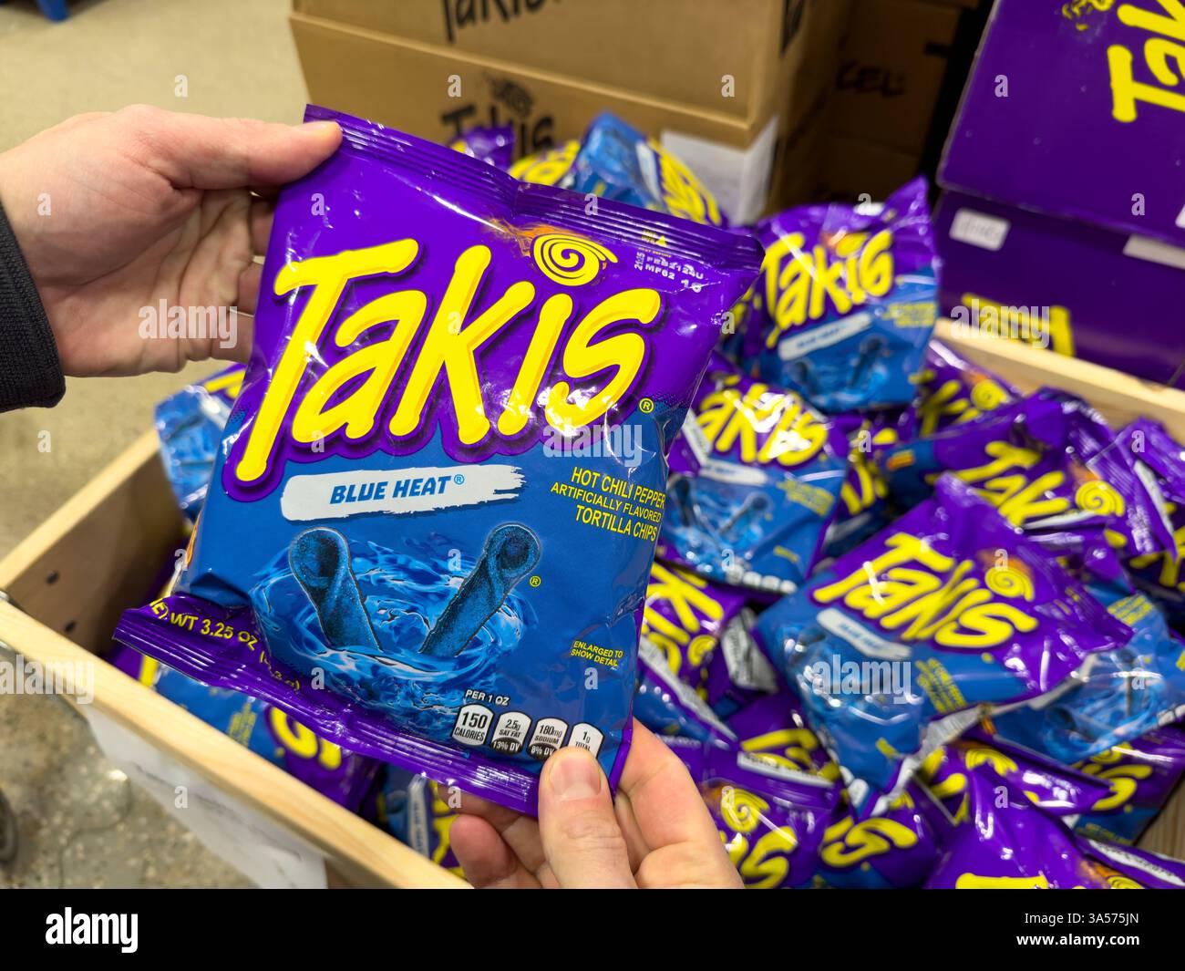 Bavaria, Germany - January 13, 2024: A pack of Takis Blue Heat tortilla ...