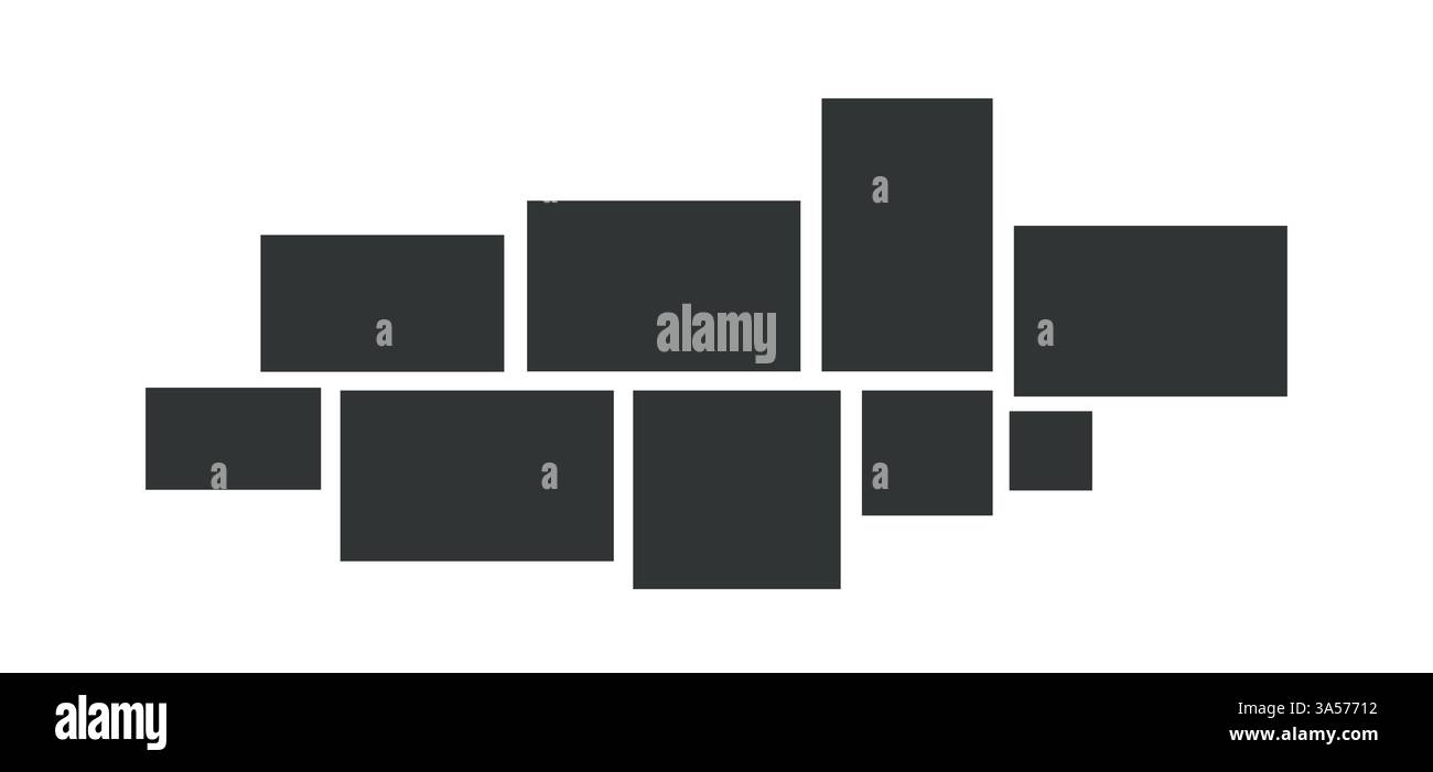 Template for photo collage. Composition with frames for pictures ...