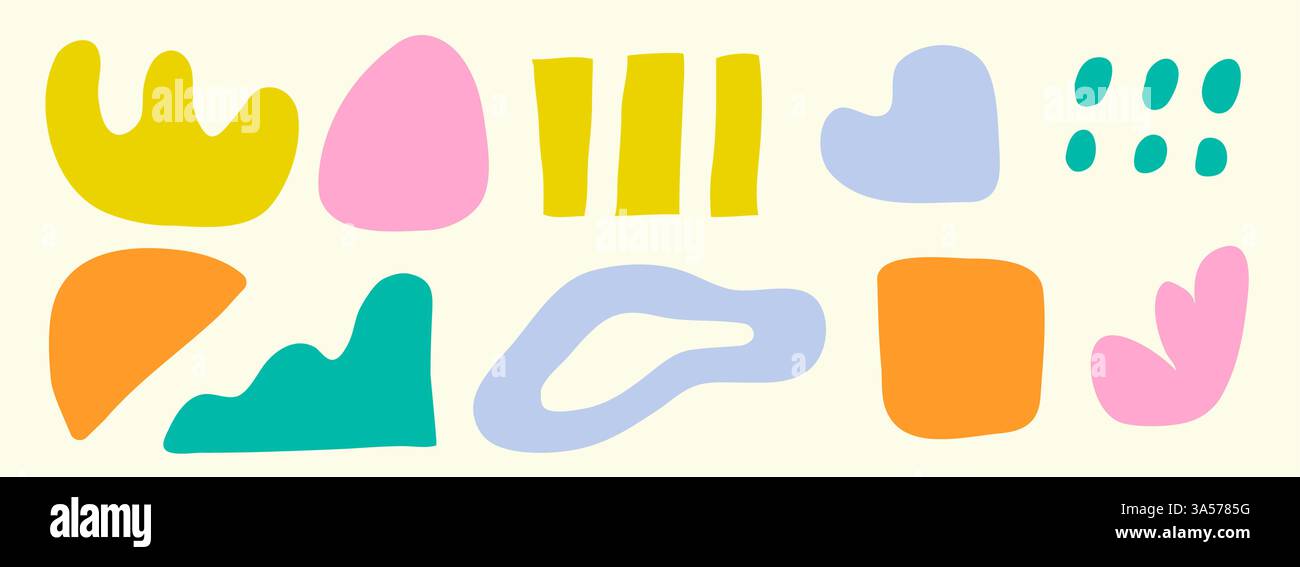 Set of abstract vector organic shapes. Childish design elements. Vary ...
