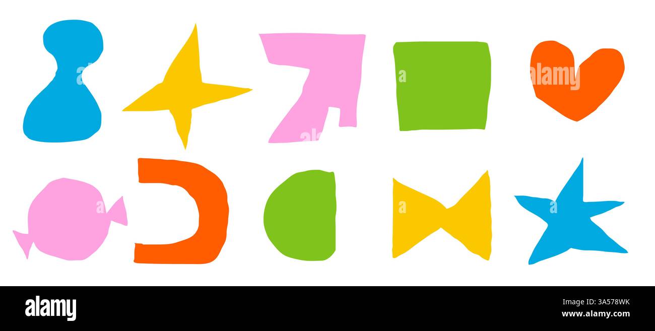 Colorful abstract geometric collage with shapes for pop art dadaism ...