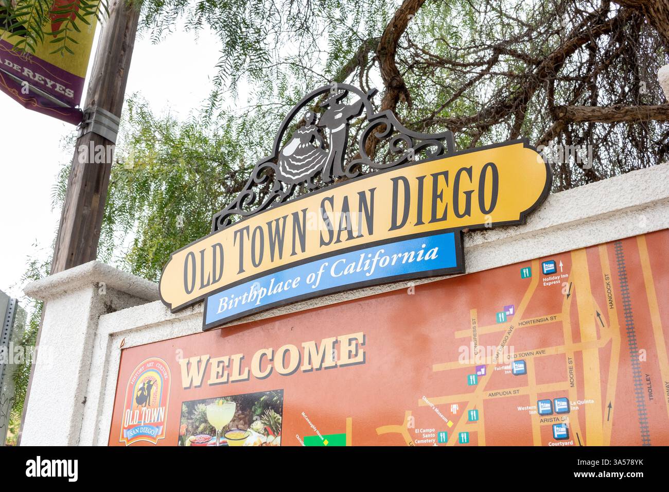 San Diego, California, United States - 05-31-2019: A view of a sign and ...