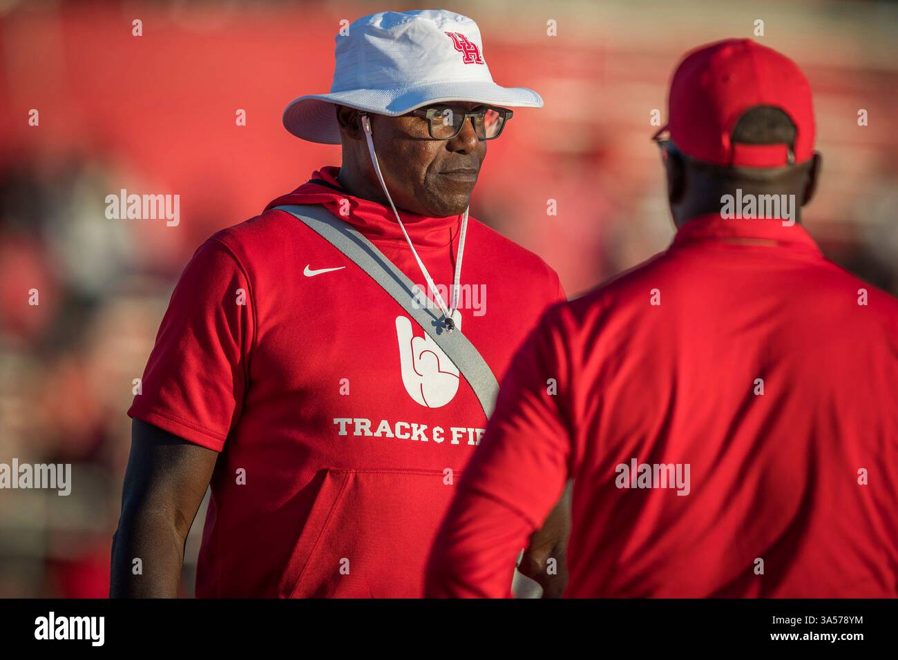 March 20, 2025: Houston Cougars head track coach Carl Lewis observes ...