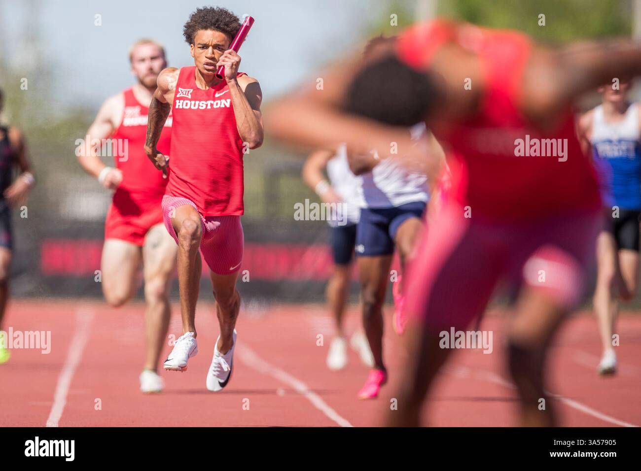 March 20, 2025: Houston Cougars sprinter Cayden Broadnax competes in ...