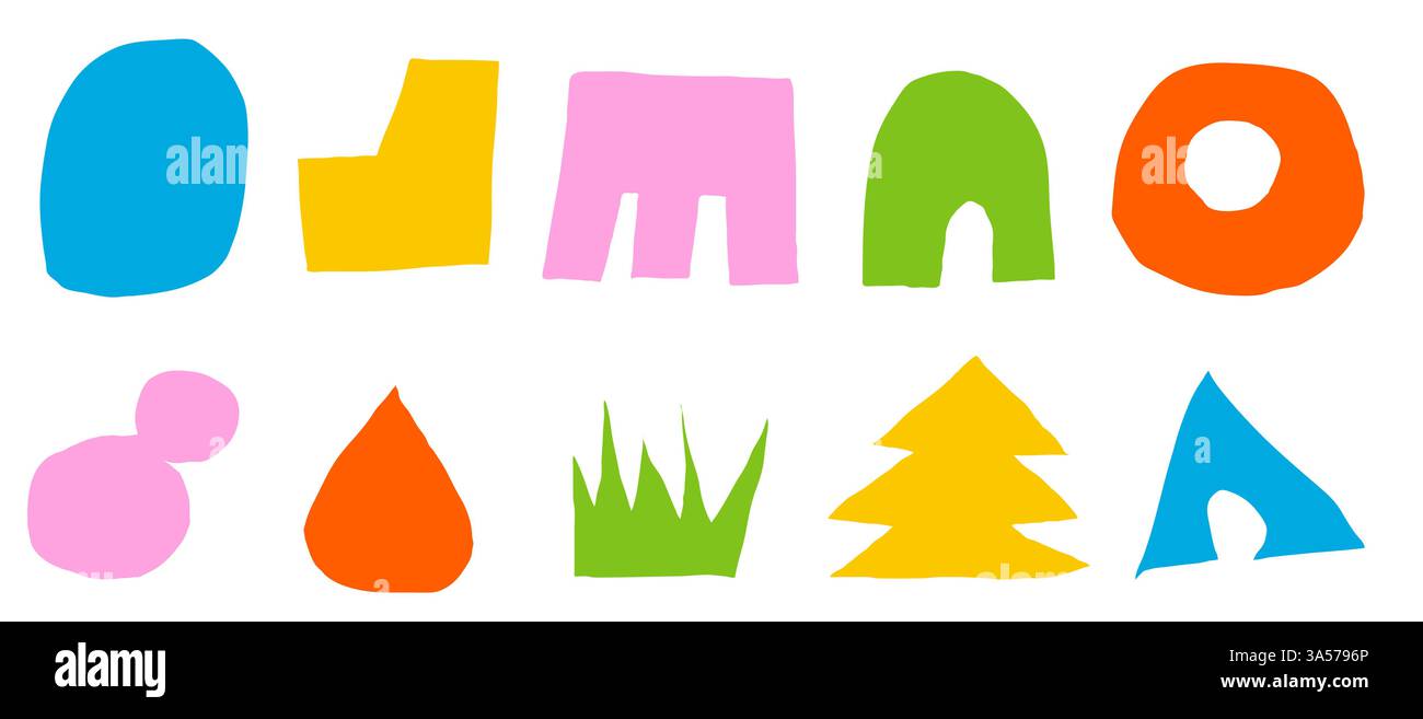 Colorful geometric shape collage for modern art and design inspiration ...