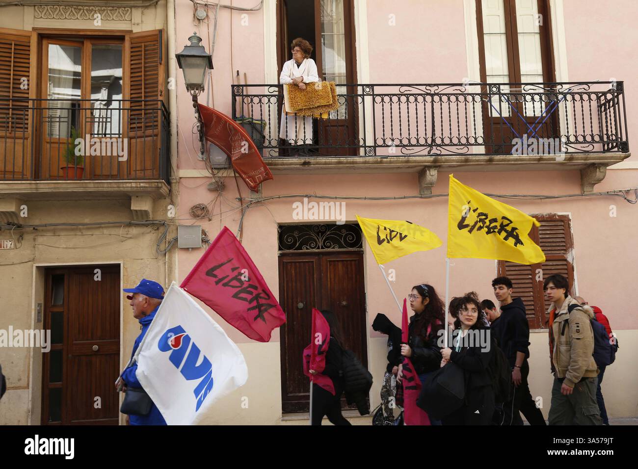 Trapani, Italia. 21st Mar, 2025. Giornata della memoria contro le mafie ...