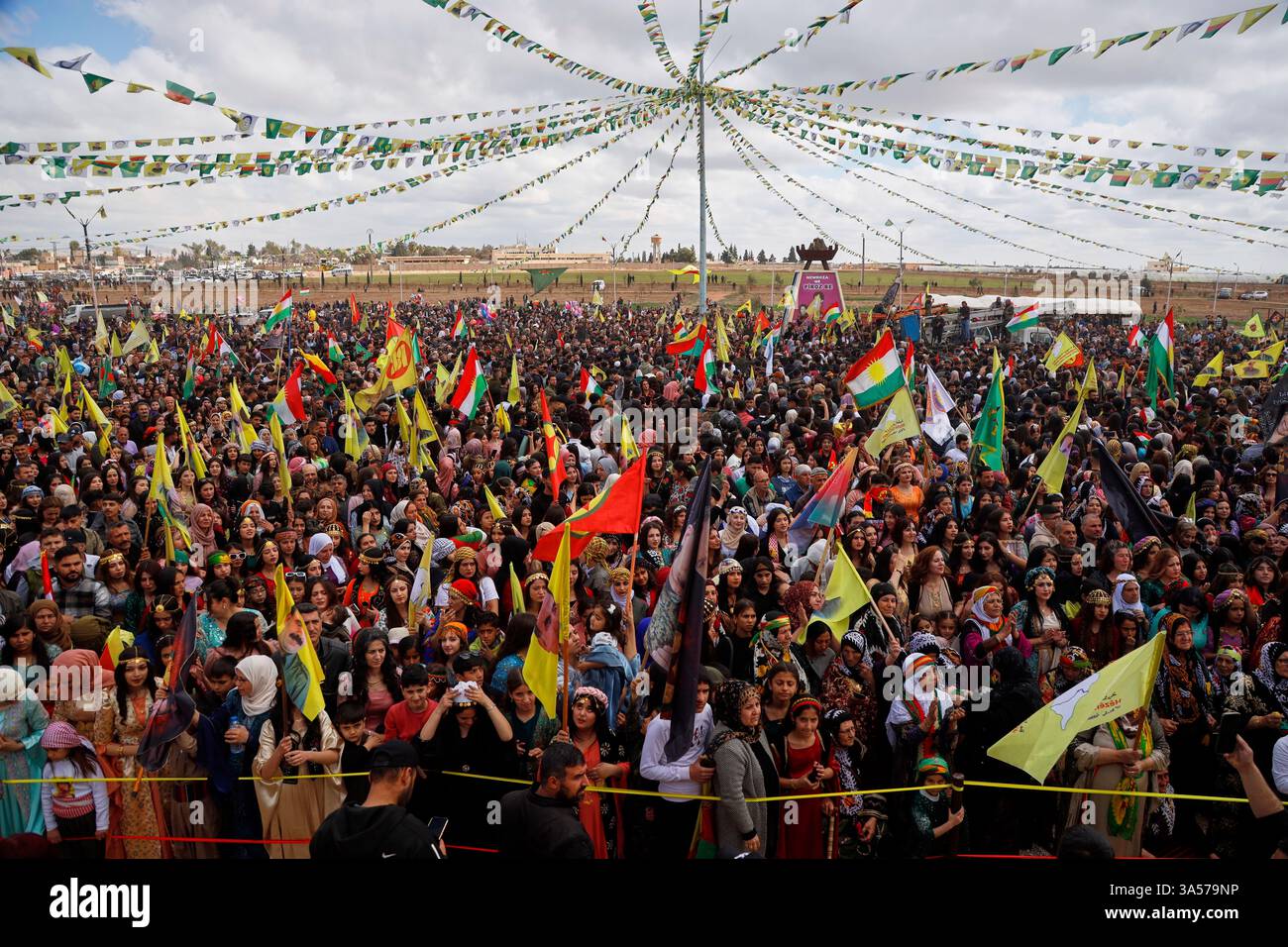 Syrian Kurds gather to celebrate their Nowruz, Kurdish New Year, in ...