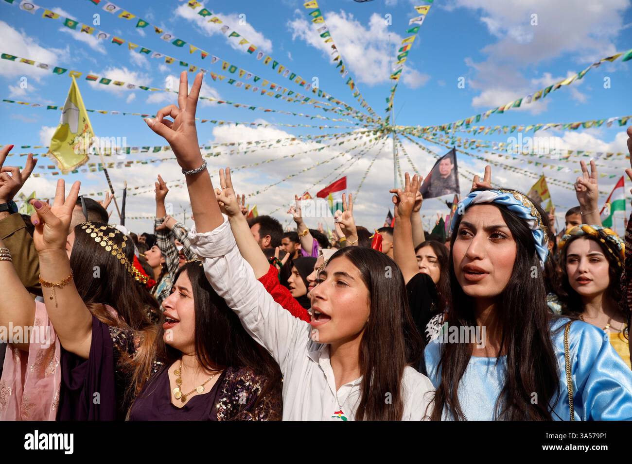 Syrian Kurdish women gather to celebrate their Nowruz, Kurdish New Year ...