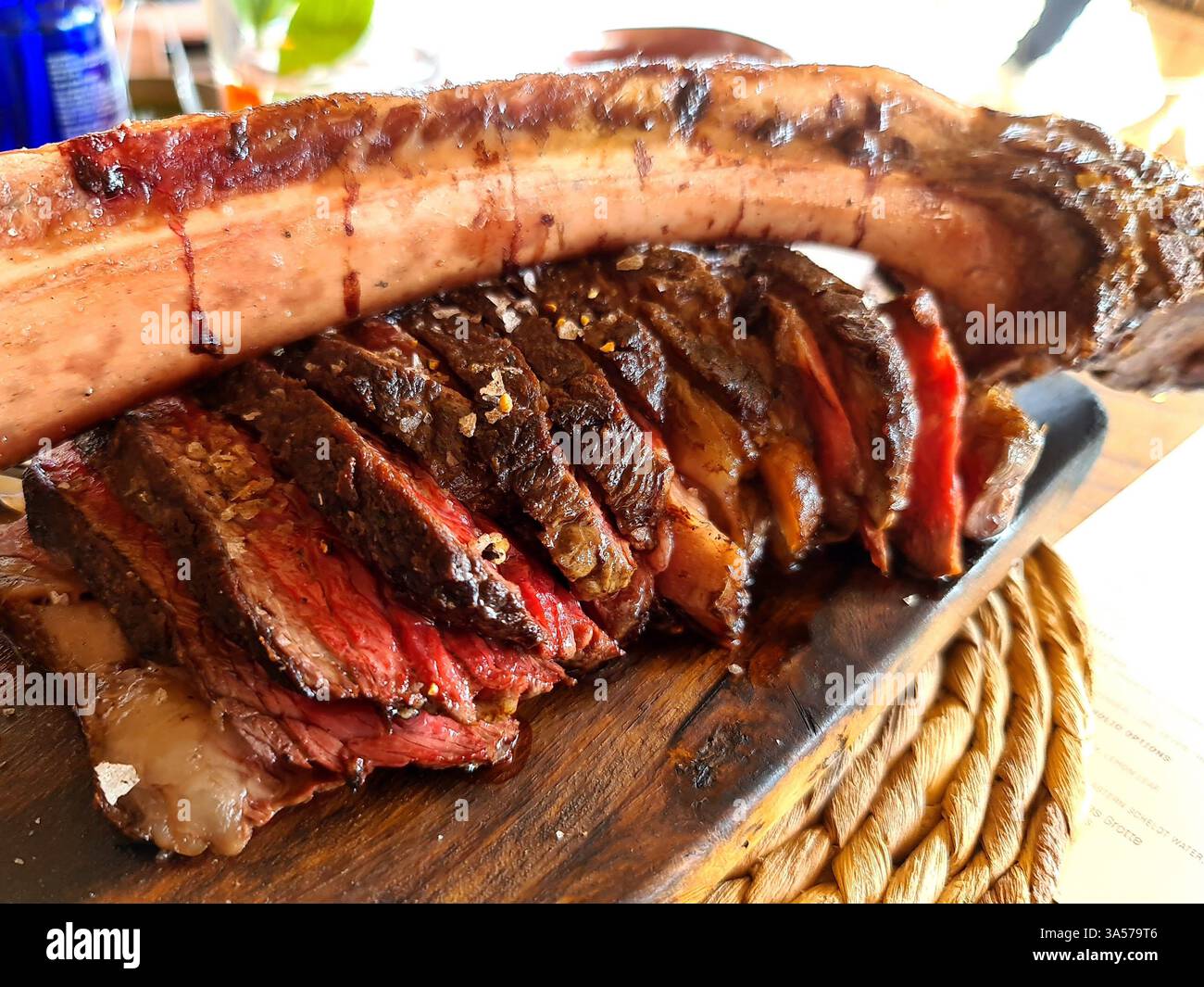 Tomahawk Prime Black Angus Steak Stock Photo - Alamy