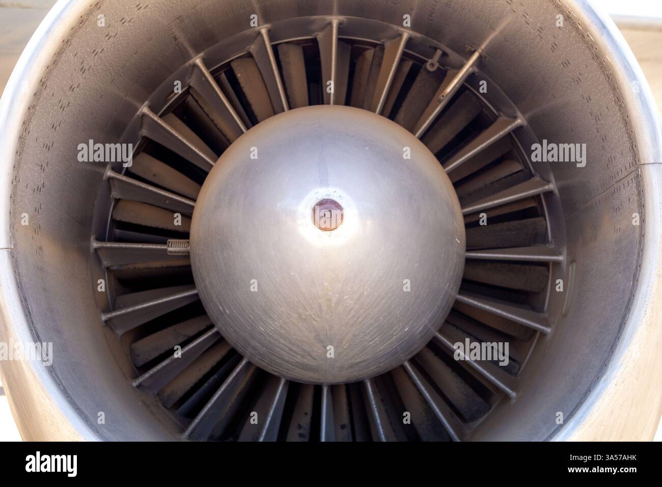 A closeup look inside a jet engine turbine Stock Photo - Alamy