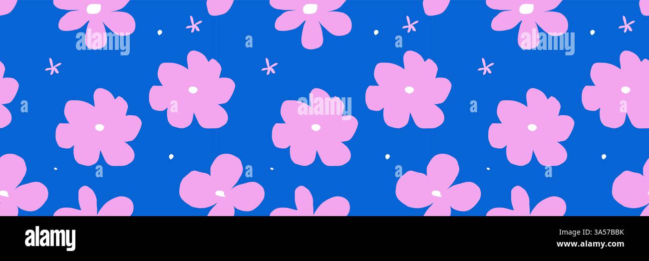 trendy pattern with naive colours. Seamless banner background with ...