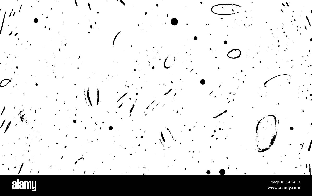 A Seamless Pattern Featuring Abstract Black Shapes And Dots On A White Background Creating A