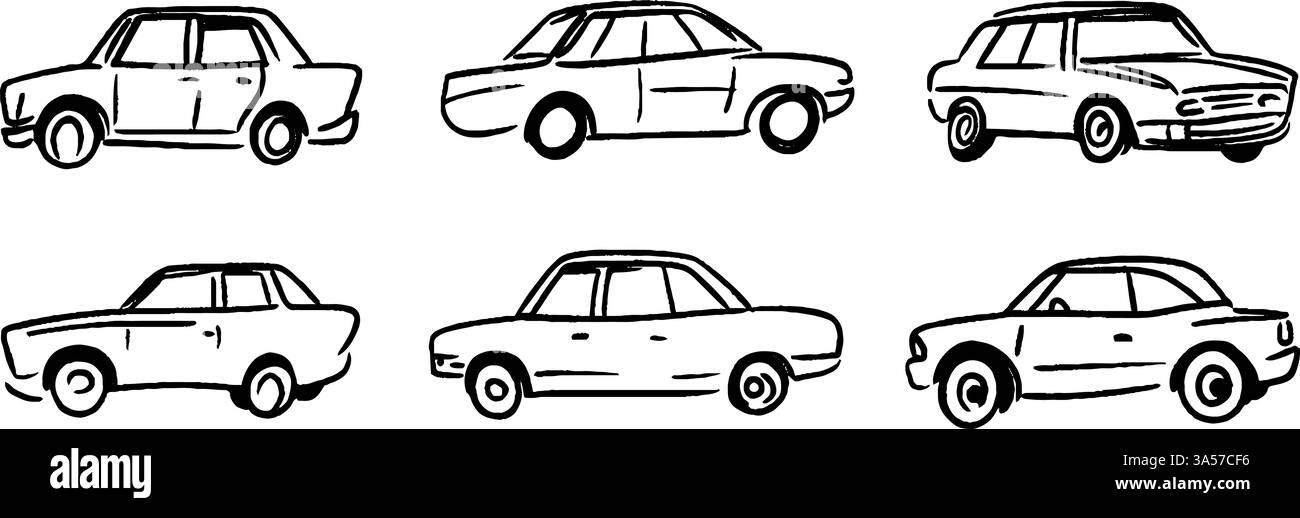 Hand-Drawn Car Illustrations Collection Stock Vector Image & Art - Alamy