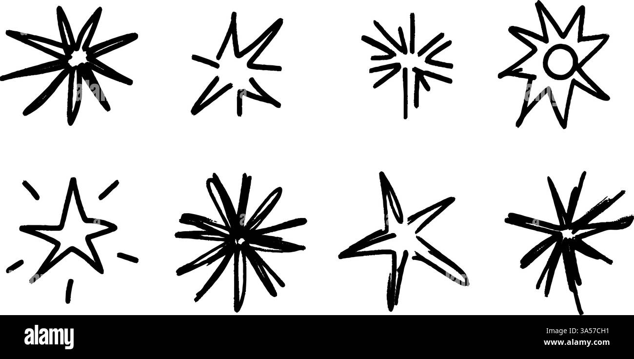 Collection of Hand-Drawn Star Shapes Stock Vector Image & Art - Alamy