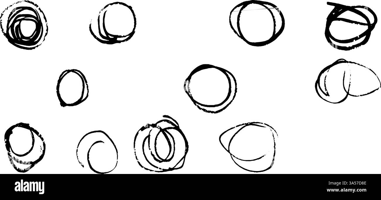 Hand-Drawn Black Circles and Loops Collection Stock Vector Image & Art ...