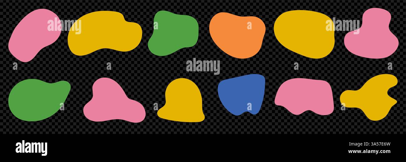 A kit of abstract simple rounded liquid blob shapes. Vector trendy ...