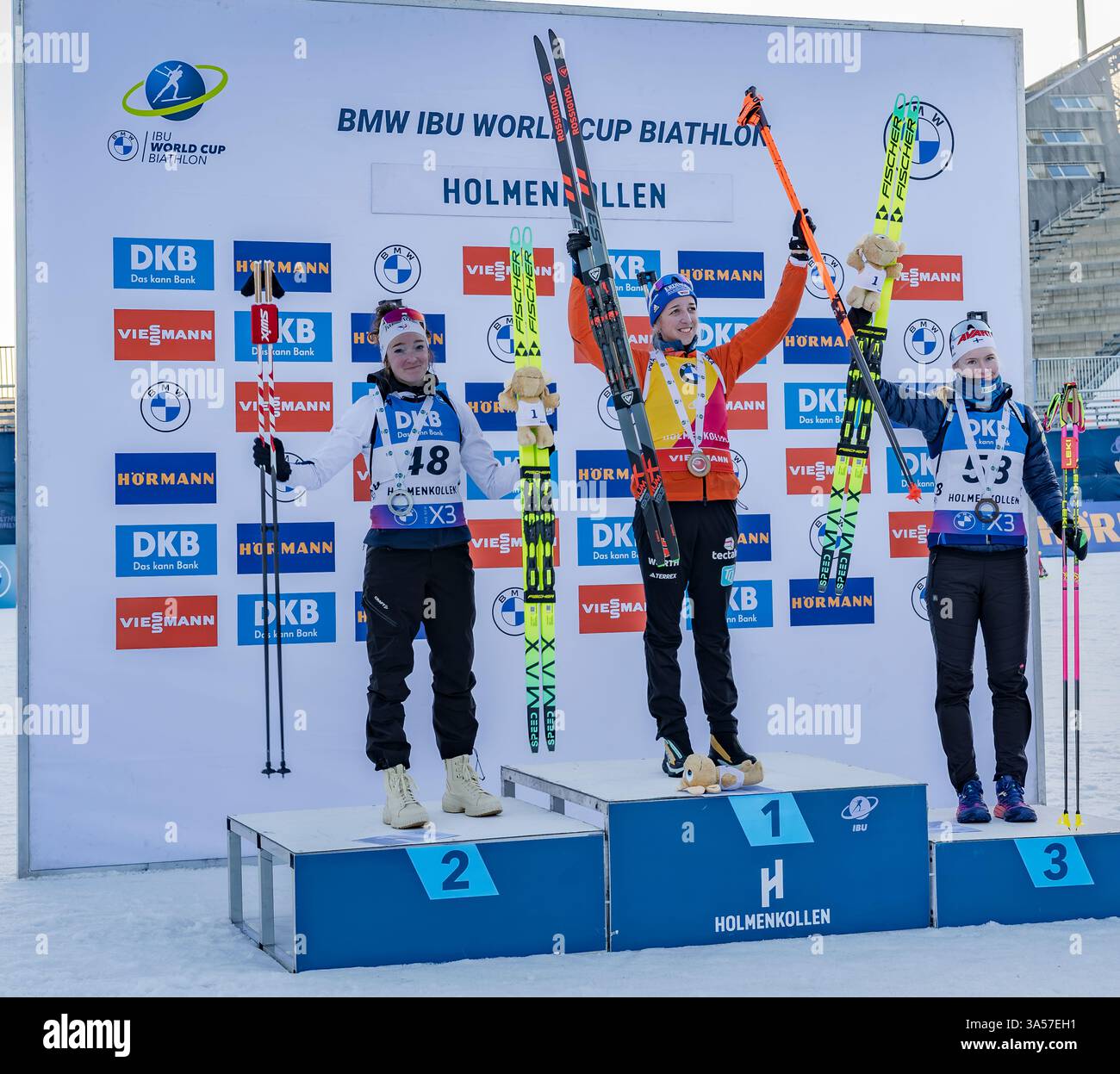Oslo, Norway 21 March Suvi Minkkinen of Finland third place, Emilien ...