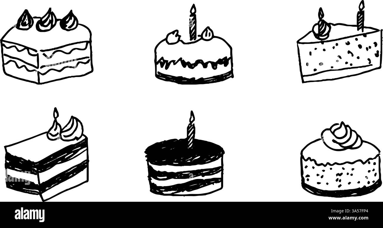 Hand-Drawn Cakes Collection Stock Vector Image & Art - Alamy