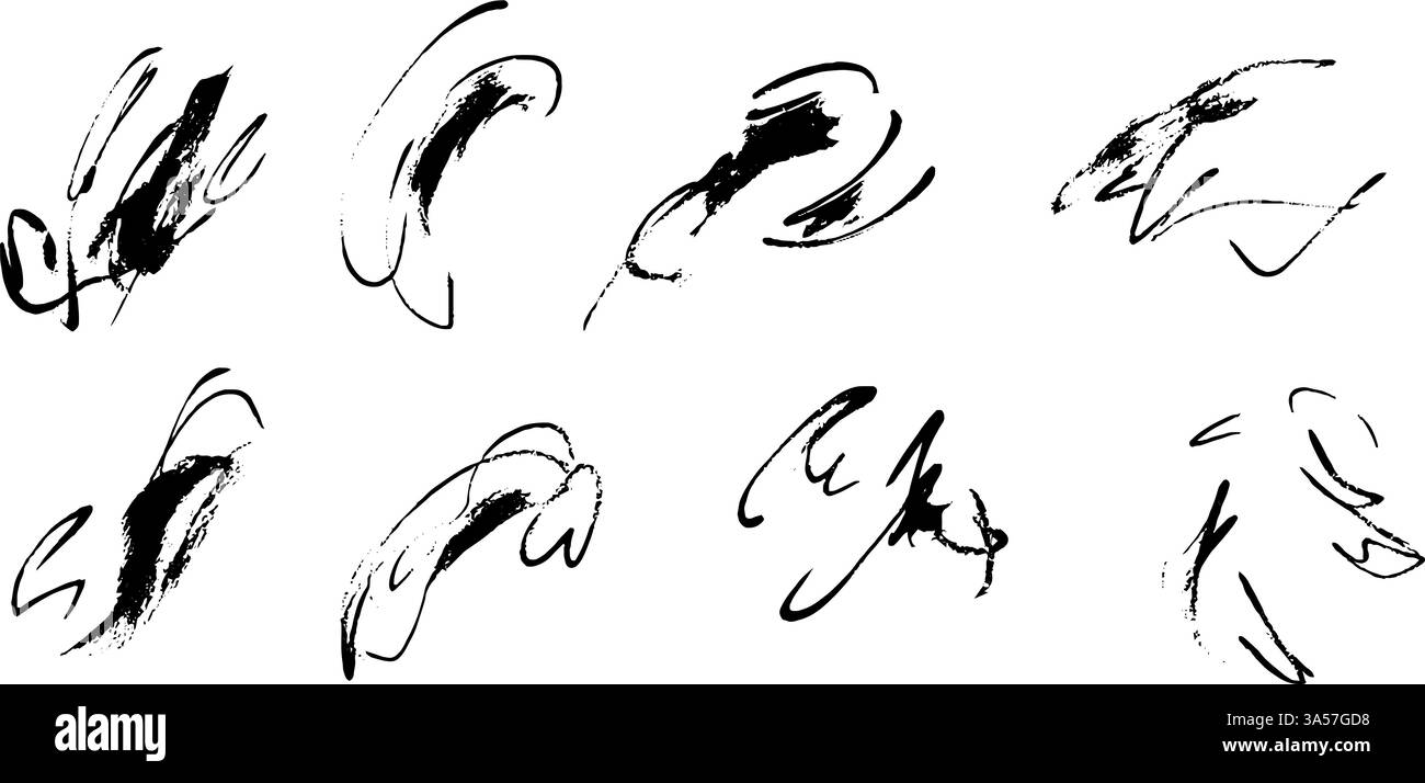 Dynamic Abstract Black Ink Brush Strokes Stock Vector Image & Art - Alamy