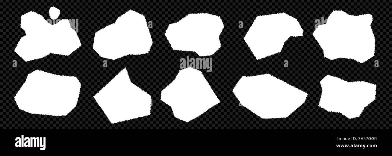 Kit of edge and torn paper. Jagged abstrac and rectangle shapes, Rough ...