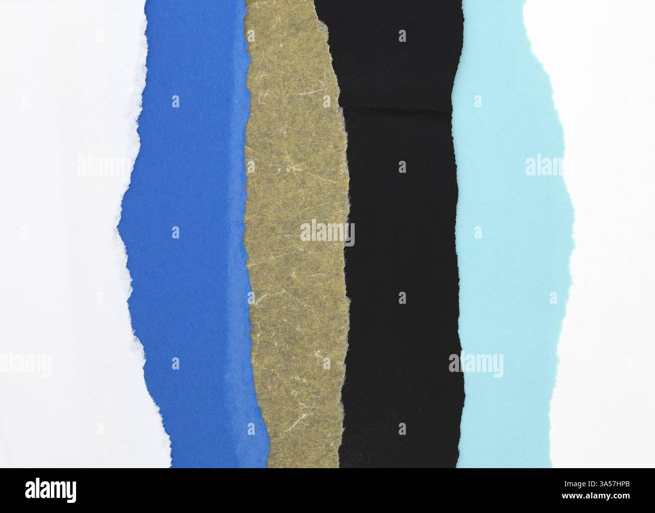 Graphic resources. Various colors torn in strips paper background with ...