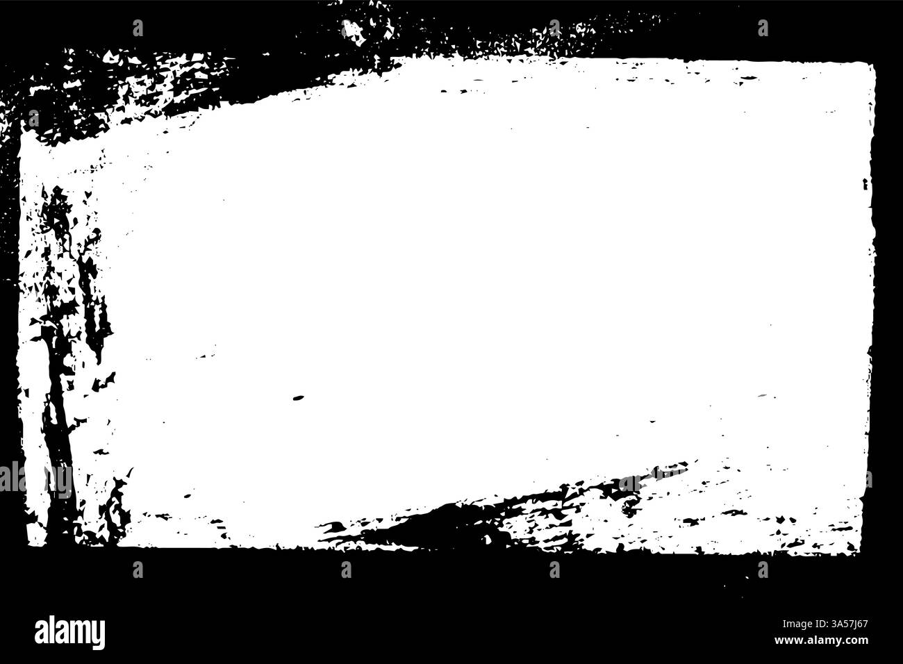 Vector retro photo frame with black border and rough torn edges on worn ...