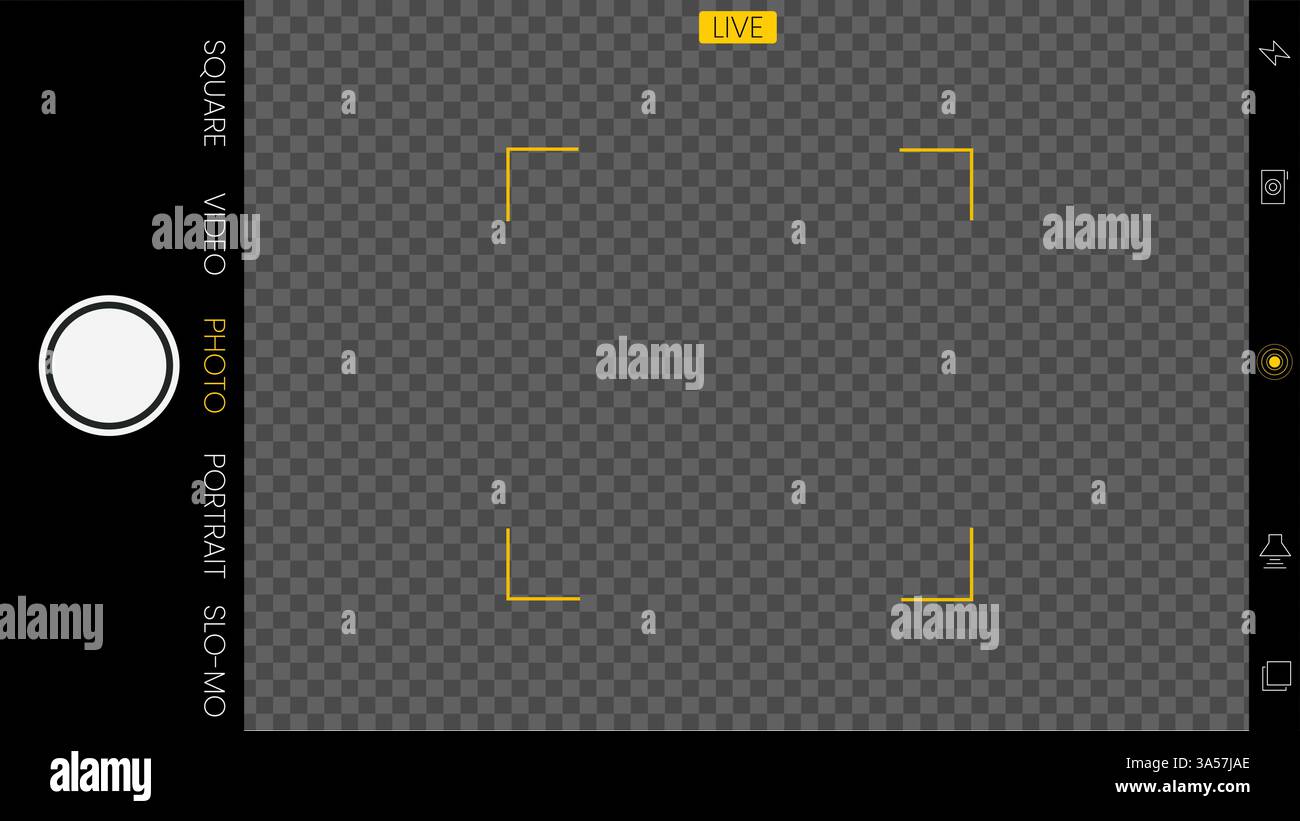 Vector camera interface mockup for phone and tablet with video, photo ...