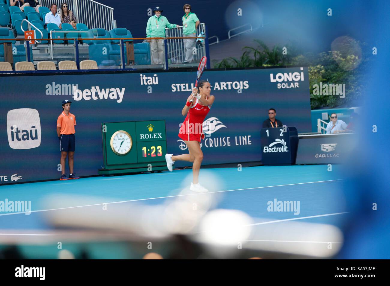 MIAMI GARDENS, FL - MARCH 21: Caroline Garcia (FRA) in action during an ...