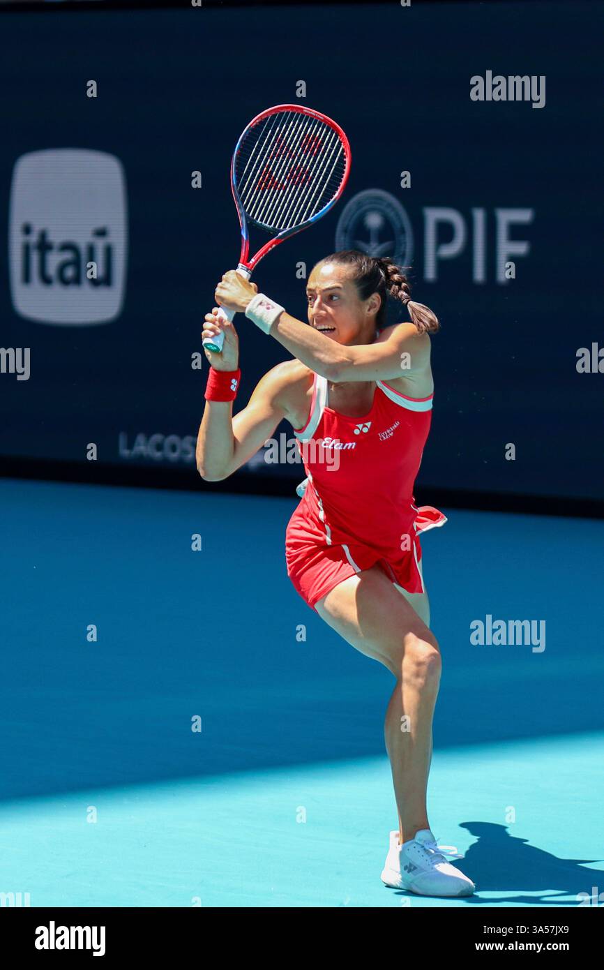 MIAMI GARDENS, FL - MARCH 21: Caroline Garcia (FRA) in action during an ...
