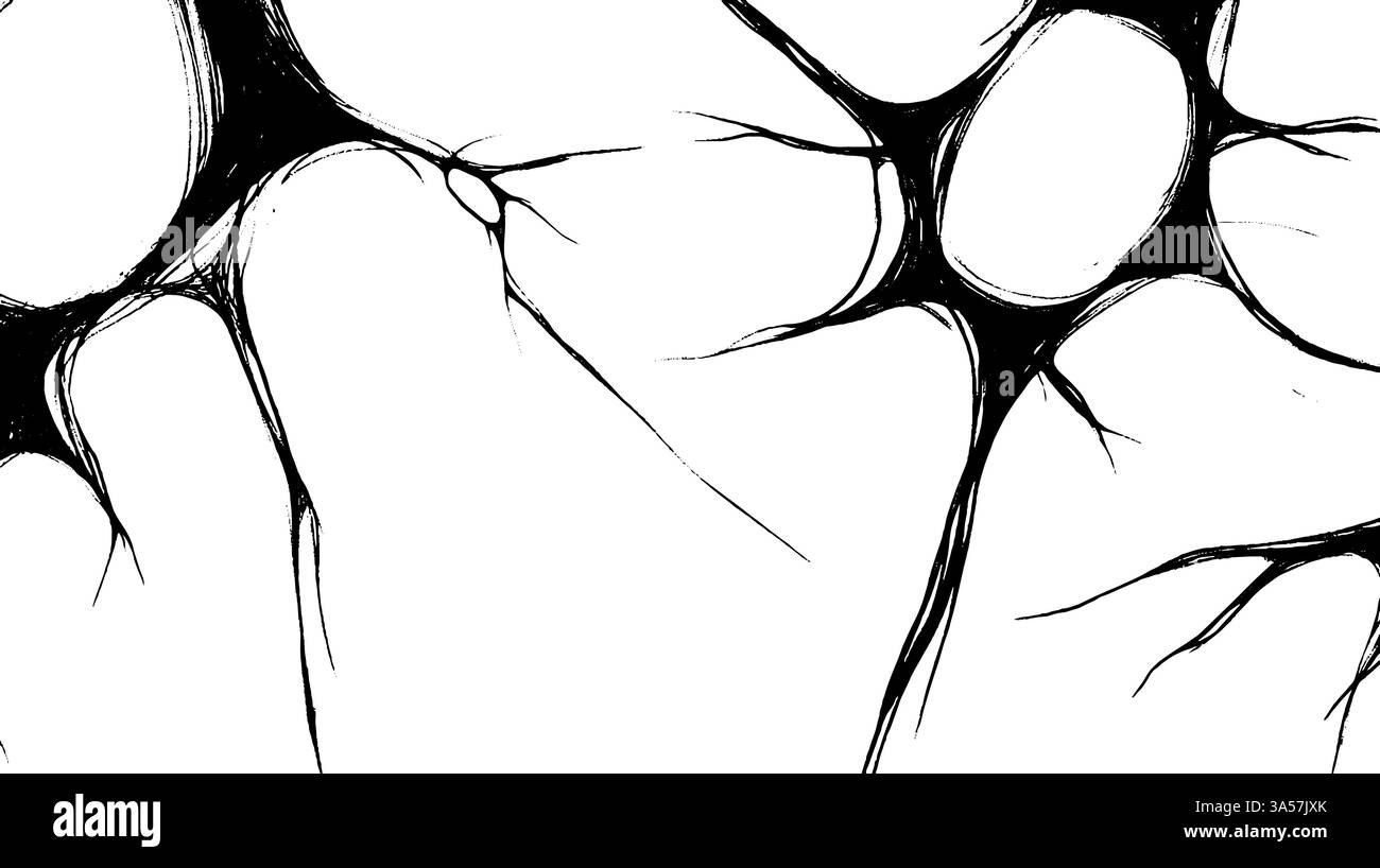 Abstract illustration of neural networks with interconnected neurons and synapses, featuring a ...