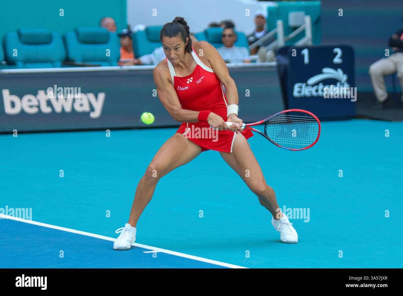 MIAMI GARDENS, FL - MARCH 21: Caroline Garcia (FRA) in action during an ...